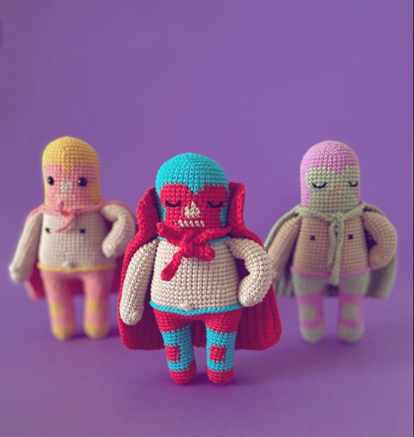Rebecca the Fireball and Hurricane Manu Mexican Luchadores - Crochet ...