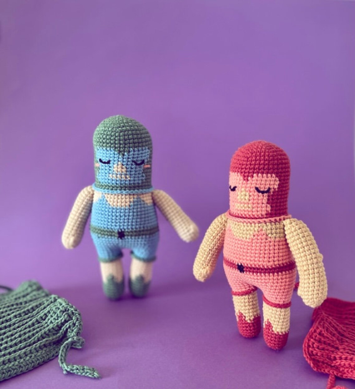 Rebecca the Fireball and Hurricane Manu Mexican Luchadores - Crochet ...