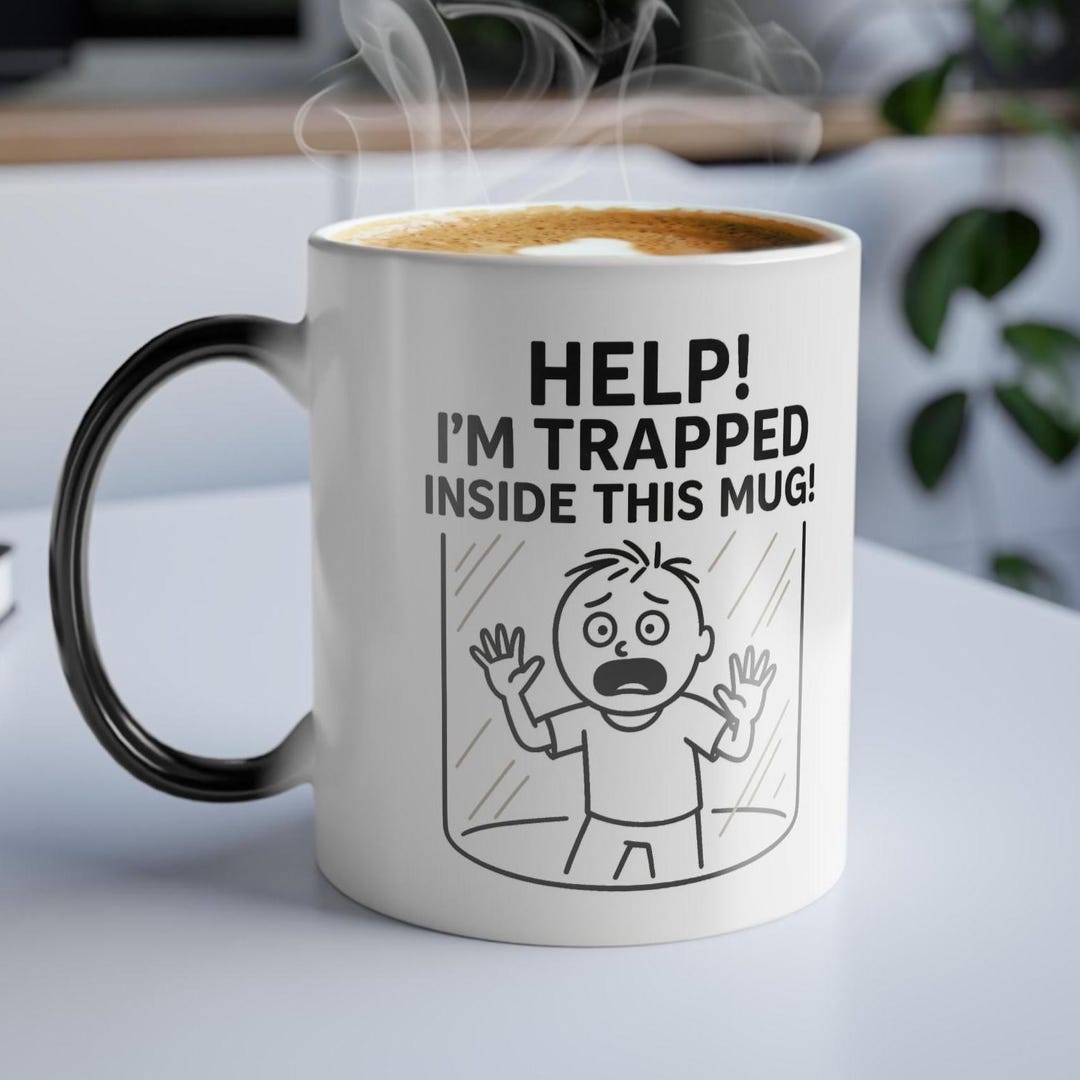 Color Morphing Coffee Mug: Trapped Inside Prank, Heat Reactive Funny ...