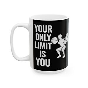 Motivational Fitness Mug, Your Only Limit is You, Gym Gift, Workout ...
