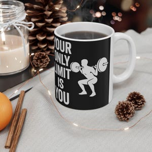 Motivational Fitness Mug, Your Only Limit is You, Gym Gift, Workout ...