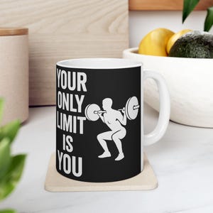 Motivational Fitness Mug, Your Only Limit is You, Gym Gift, Workout ...
