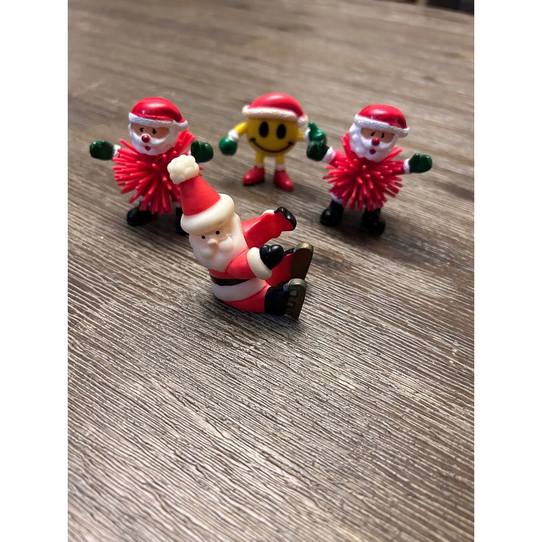 Vintage Santa Claus Smiley Face Christmas Holiday VINYL Rubber Spike ...