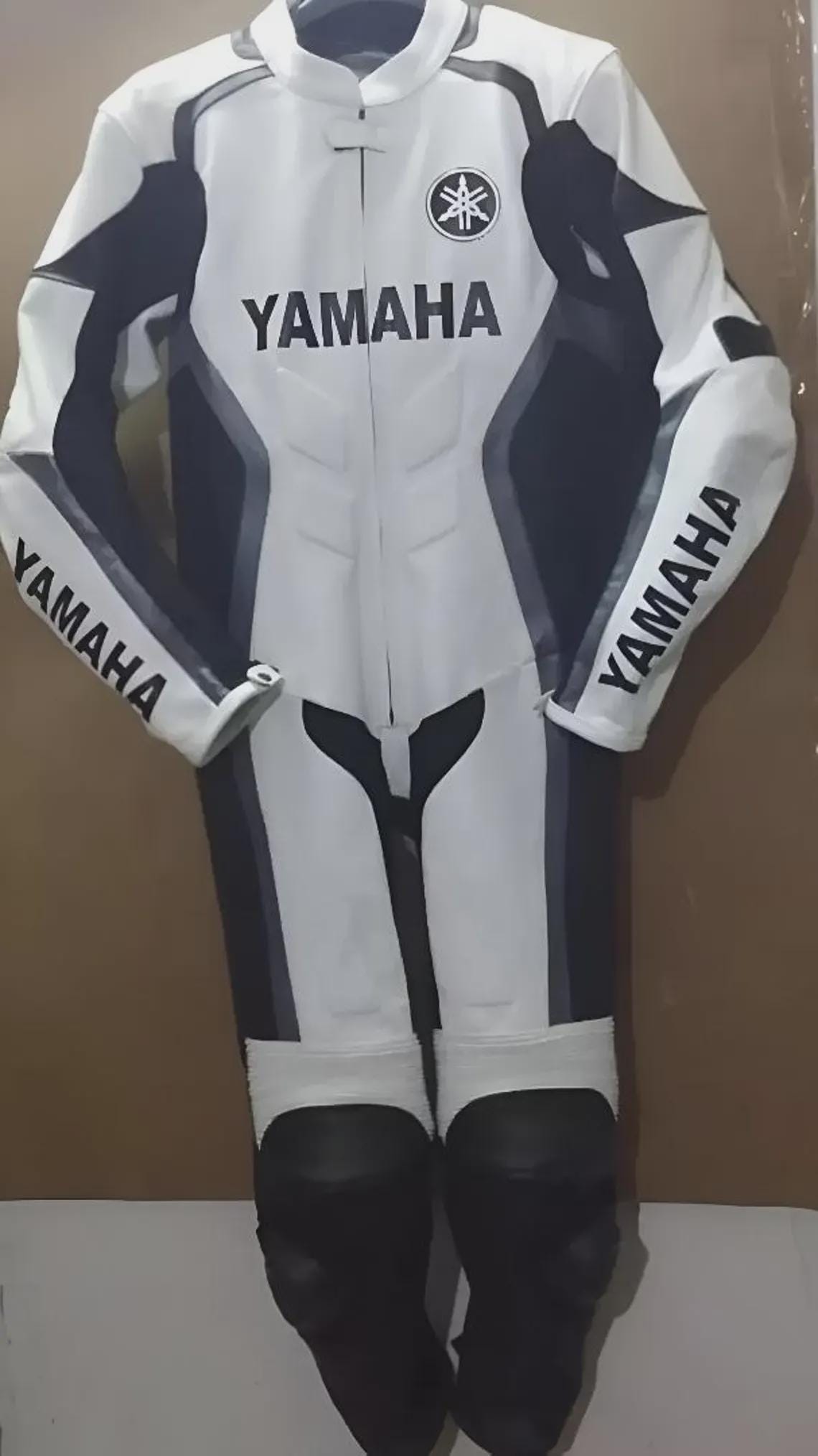 Yamaha Motorbike Racing Protected Suit. Handmade Genuine Leather ...