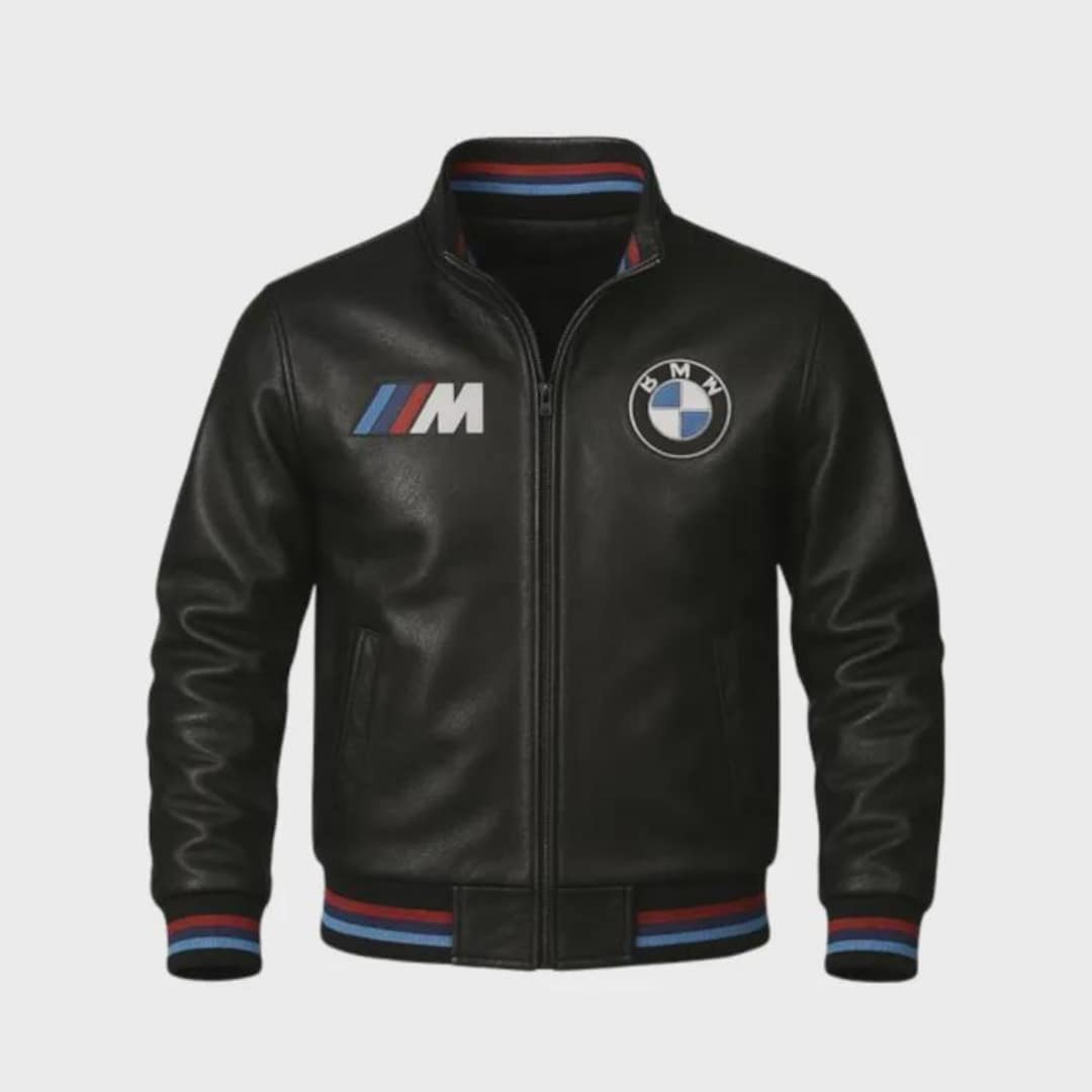 Handmade BMW M Power Cowhide Leather Jacket - Varsity Style. Bomber ...