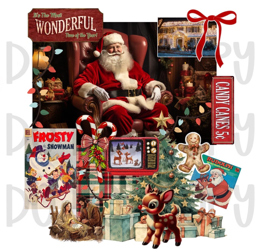 Vintage Christmas PNG | Christmas Throwback PNG | Old School Christmas ...