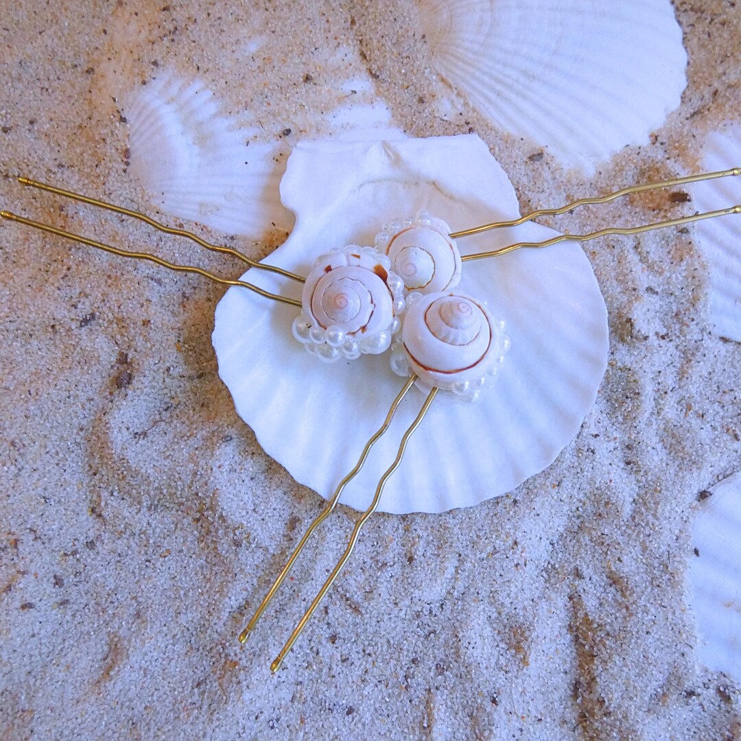 Snail Shell Pearl Bridal Hair Pins: Vintage Ocean Wedding Hair ...