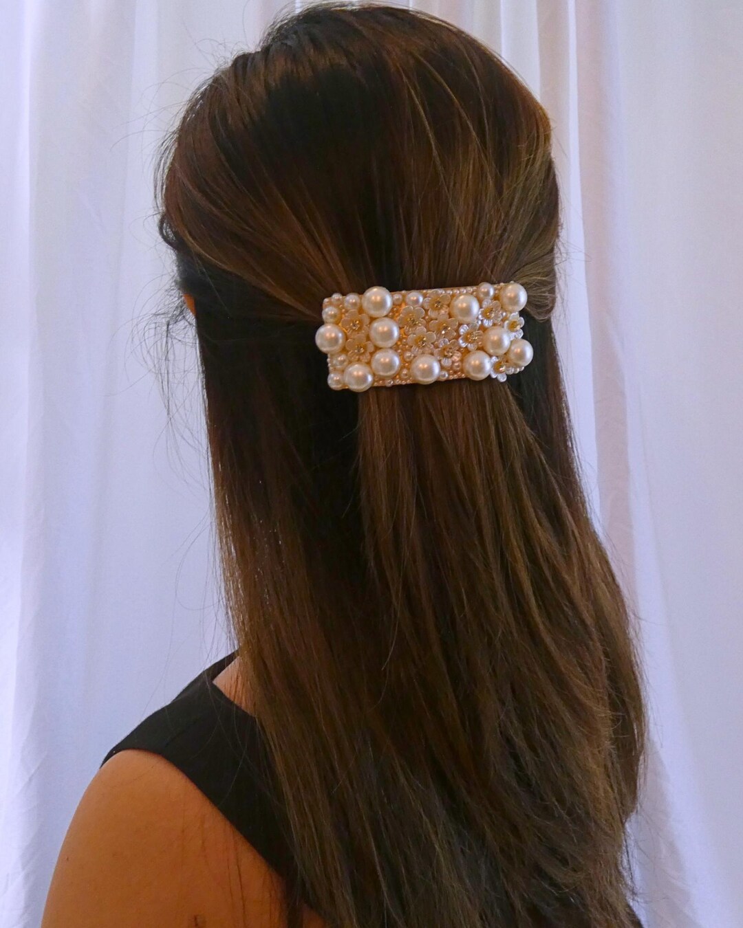 Elegant Pearl French Barrette Hair Clip – Luxury Bridal Hair Accessory ...