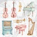 Classical Music PNG Clipart Bundle - Watercolor Instruments | Violin ...