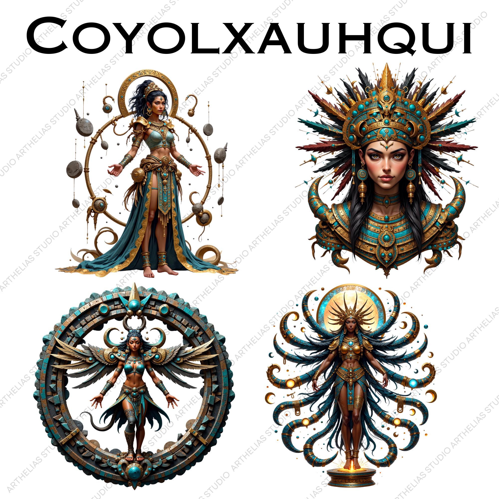 Aztec Gods Clipart – Ancient Goddess Pngs for Fantasy Junk Journals ...