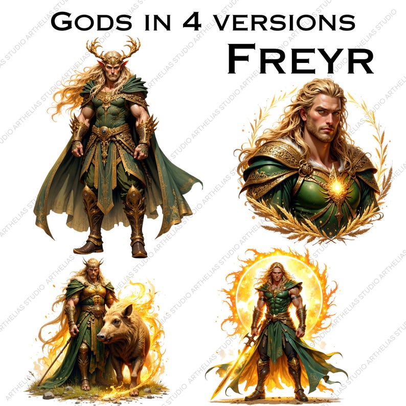 Viking Gods Clipart Set – Ancient Mythology Norse Deities - Etsy