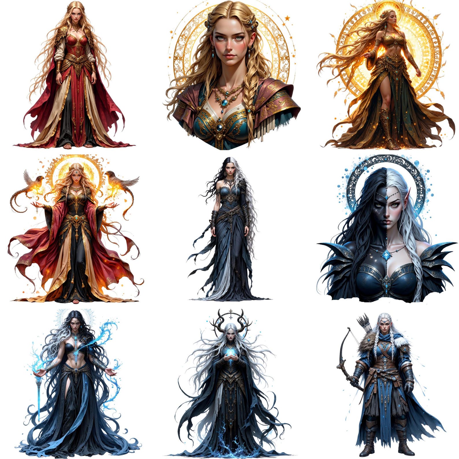 Viking Goddesses CLIPART - Norse Pagan Mythology PNG Set - Ancient ...