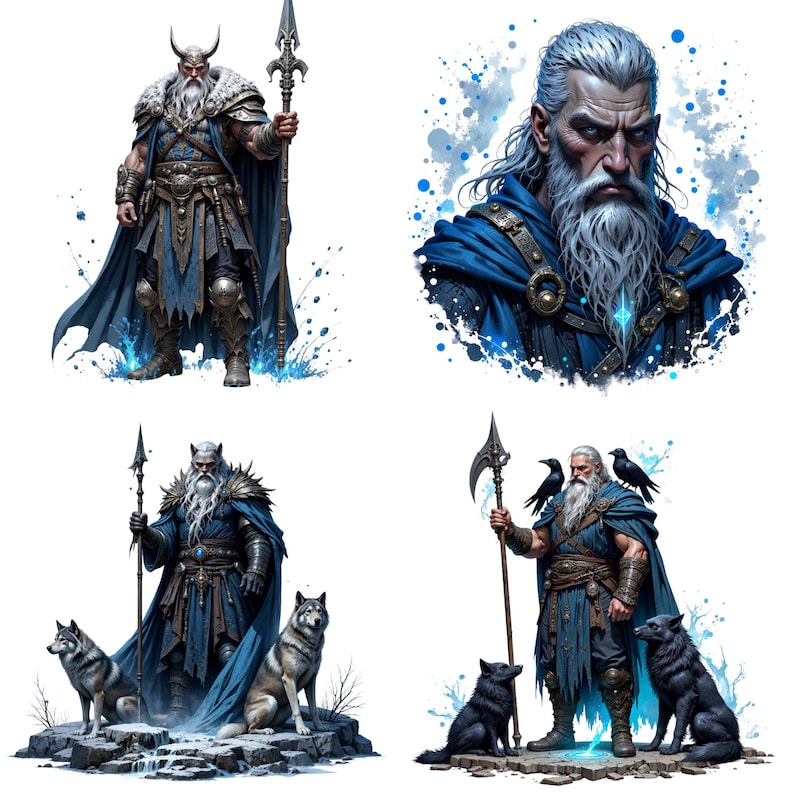 Viking Gods Clipart Set – Ancient Mythology Norse Deities - Etsy