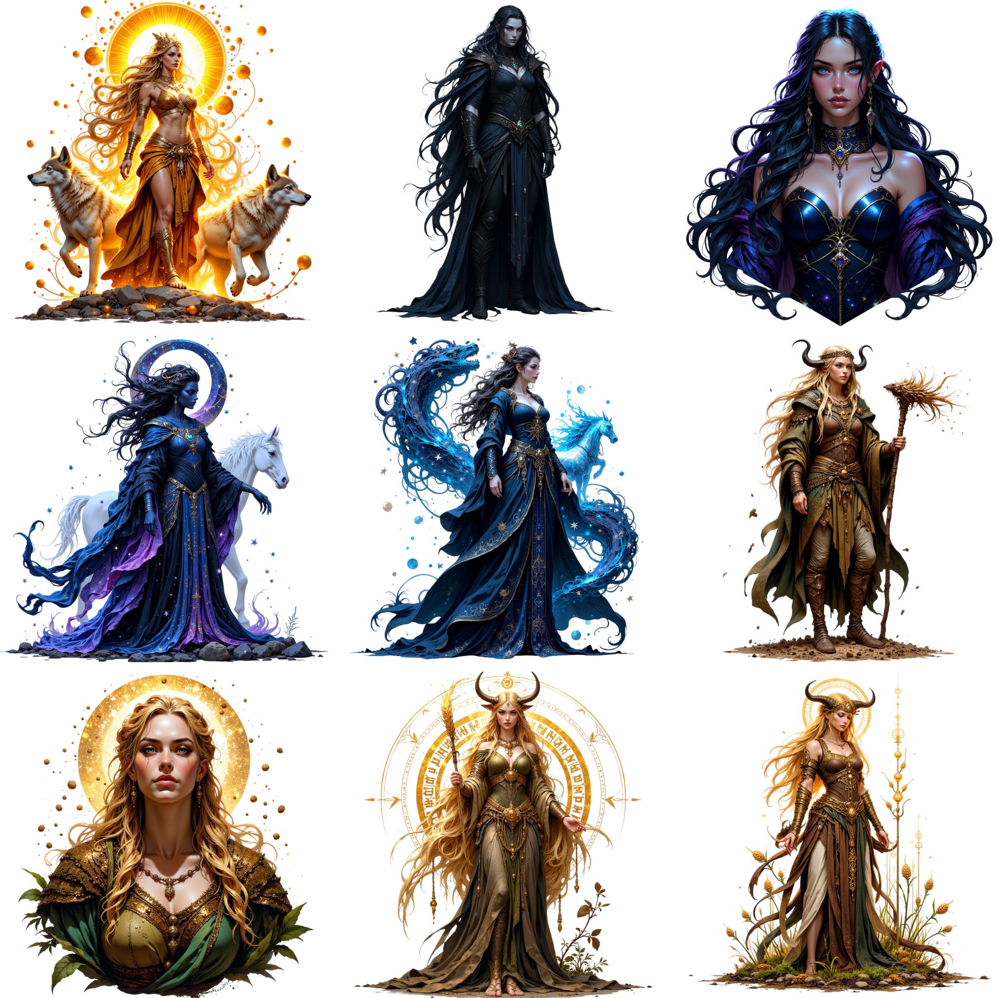 Viking Goddesses CLIPART - Norse Pagan Mythology PNG Set - Ancient ...