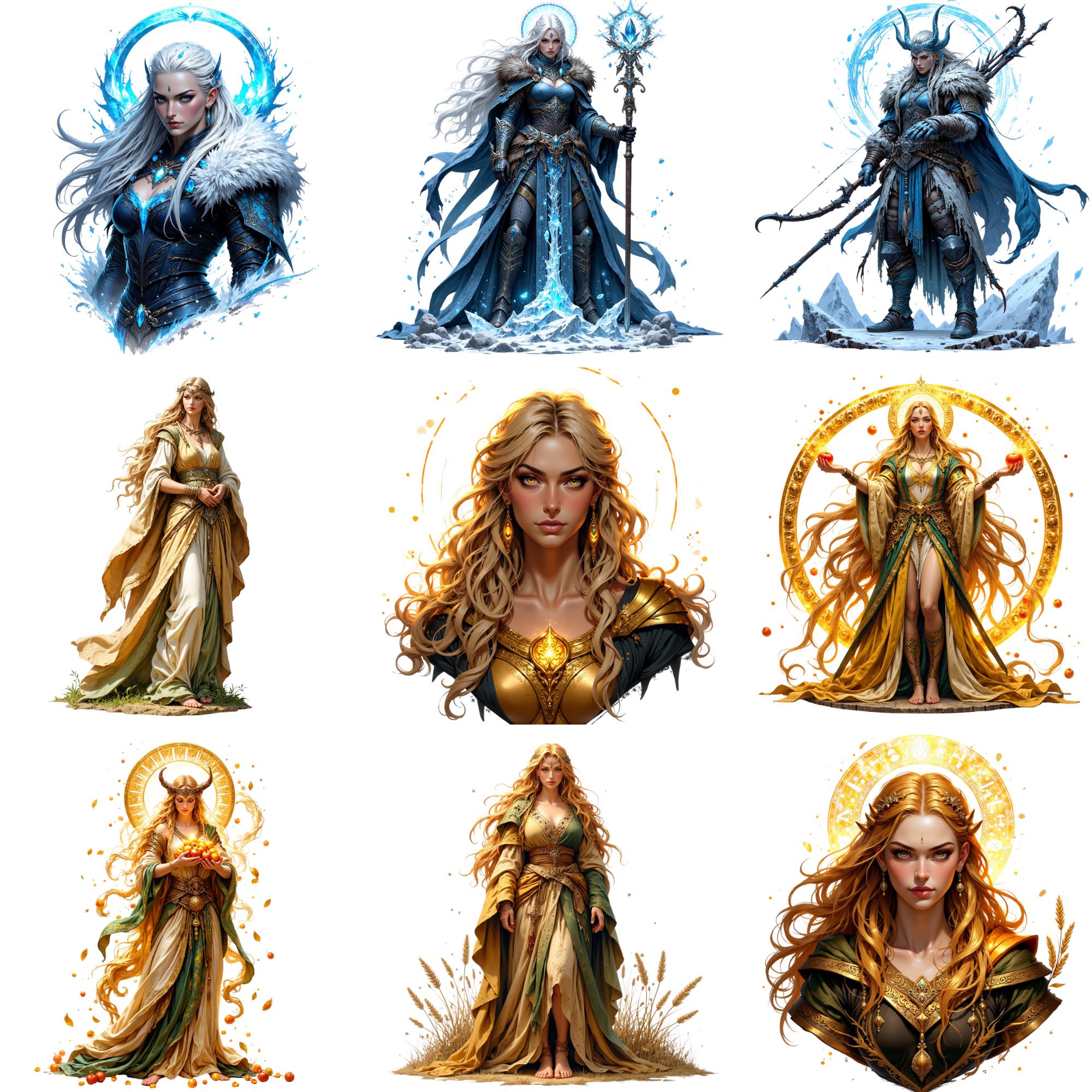 Viking Goddesses CLIPART - Norse Pagan Mythology PNG Set - Ancient ...