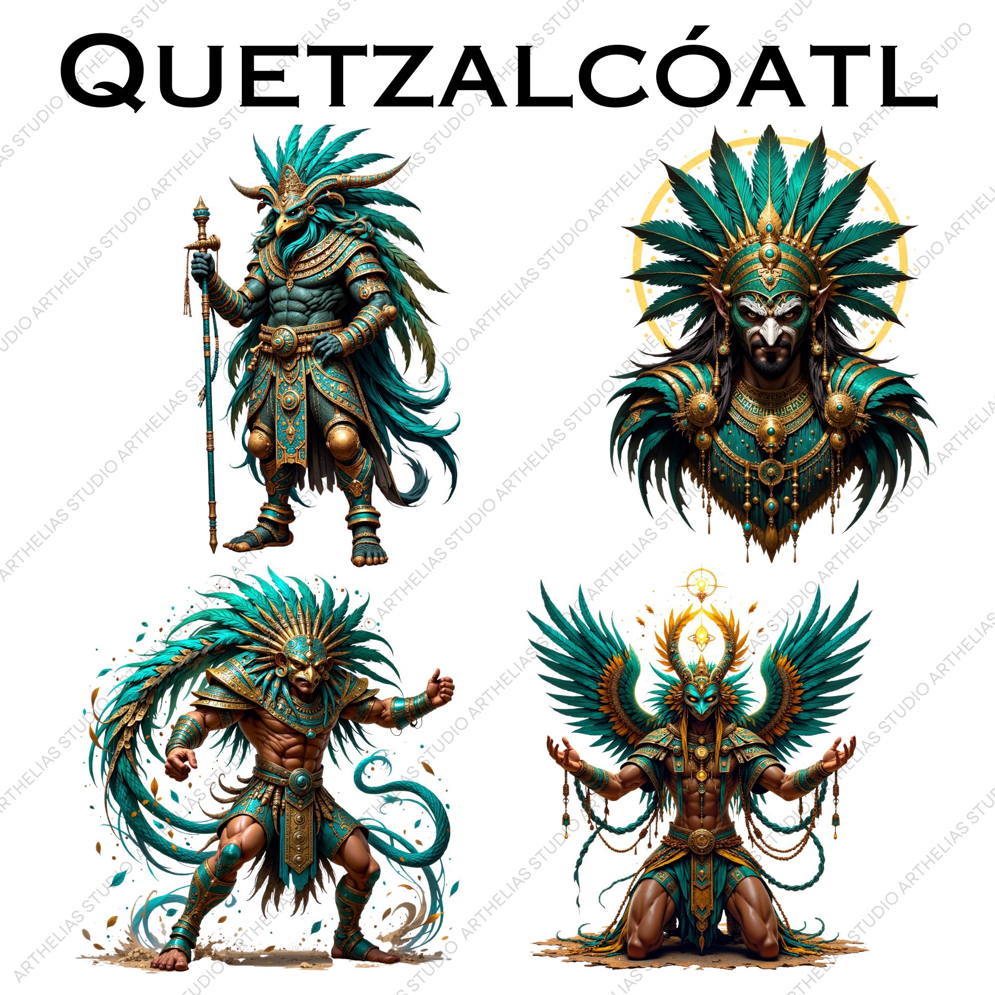 Aztec Gods Clipart Bundle – Ancient Mythology PNG for Fantasy Journals ...