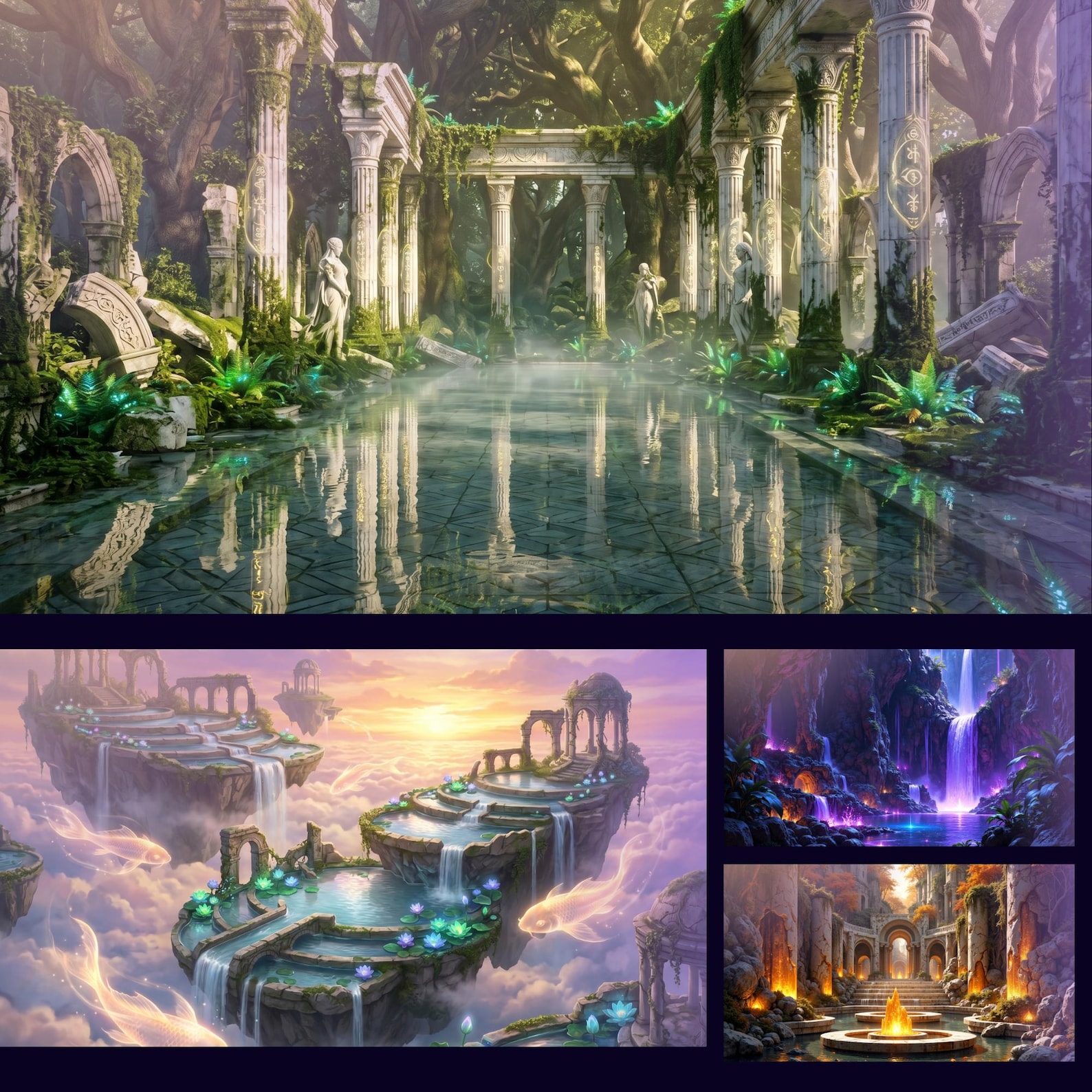 ファンタジー背景 – 神秘的な天体デザインやジャーナルに最適な天国風景の背景用紙 - Etsy 日本