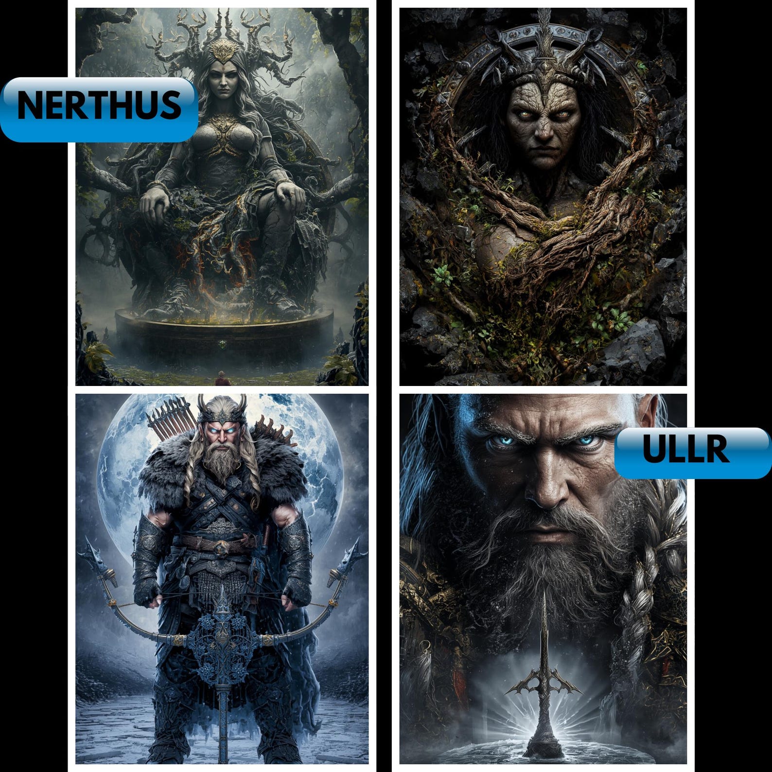 Norse Gods Mythology Paper Set - Viking Fantasy JPEG for Junk Journals ...