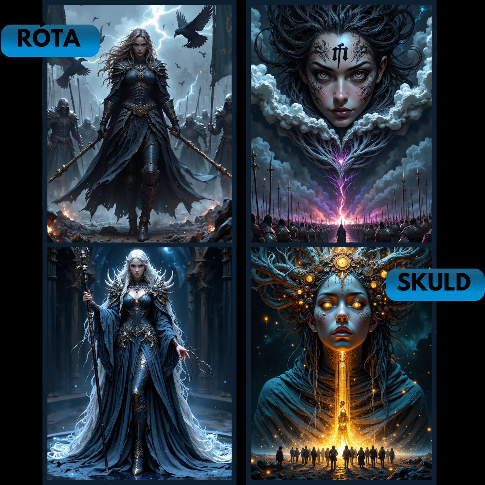 Valkyries Warrior Goddesses Digital Paper – Mythical Norse Backgrounds ...