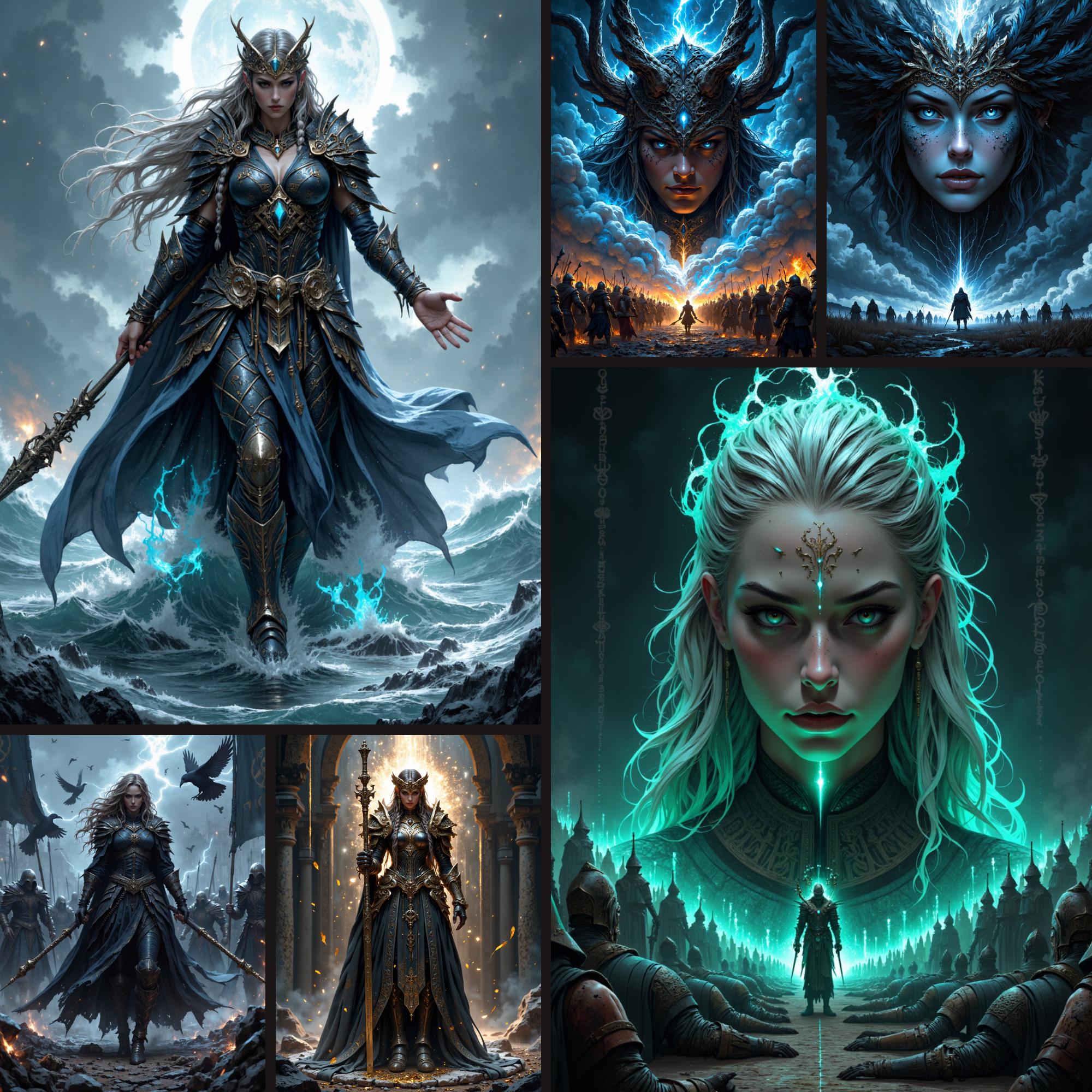 Valkyries Warrior Goddesses Digital Paper – Mythical Norse Backgrounds ...