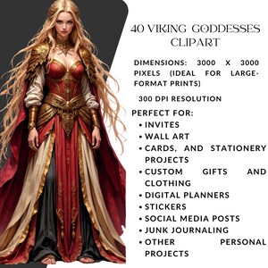 Viking Goddesses CLIPART - Norse Pagan Mythology PNG Set - Ancient ...
