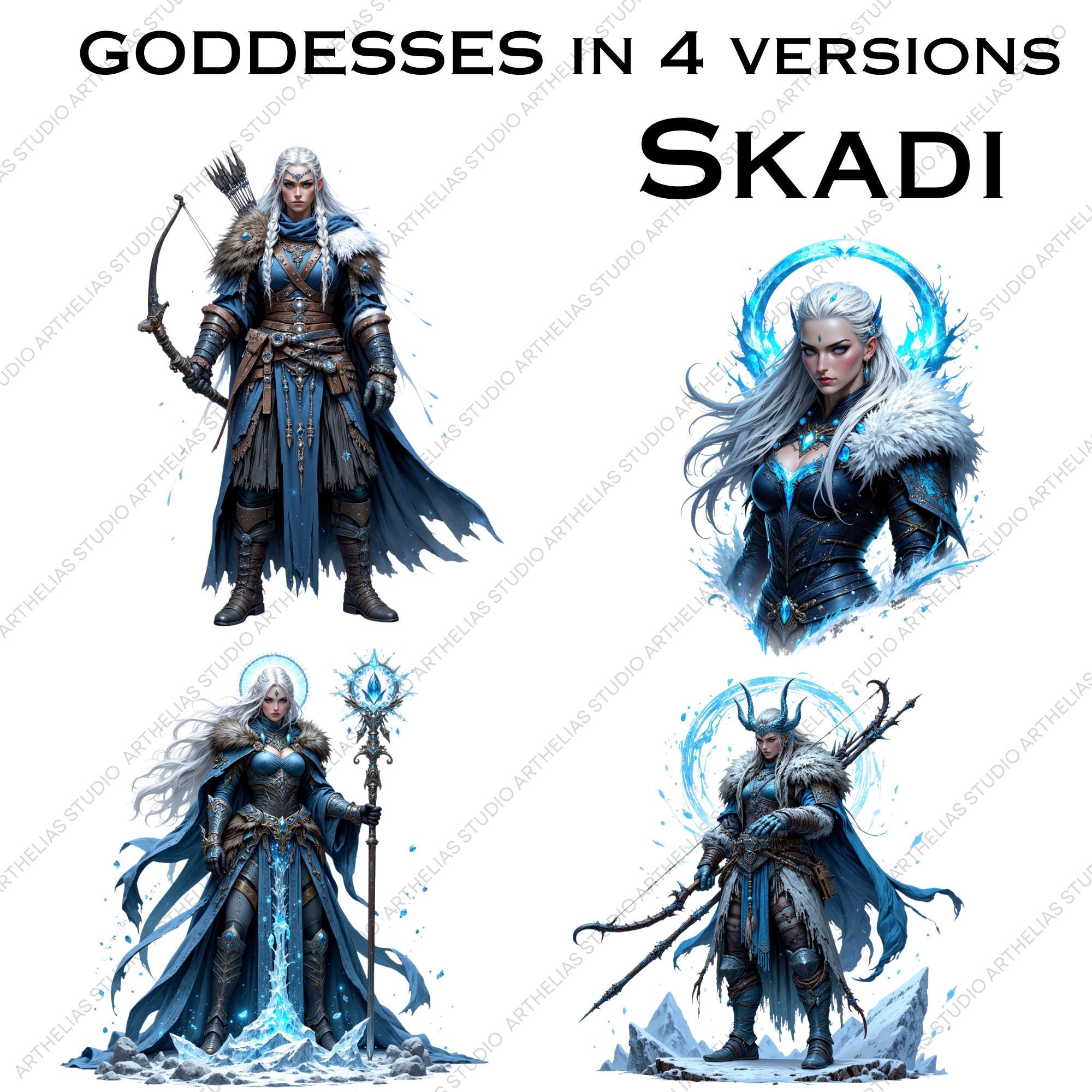 Viking Goddesses CLIPART - Norse Pagan Mythology PNG Set - Ancient ...