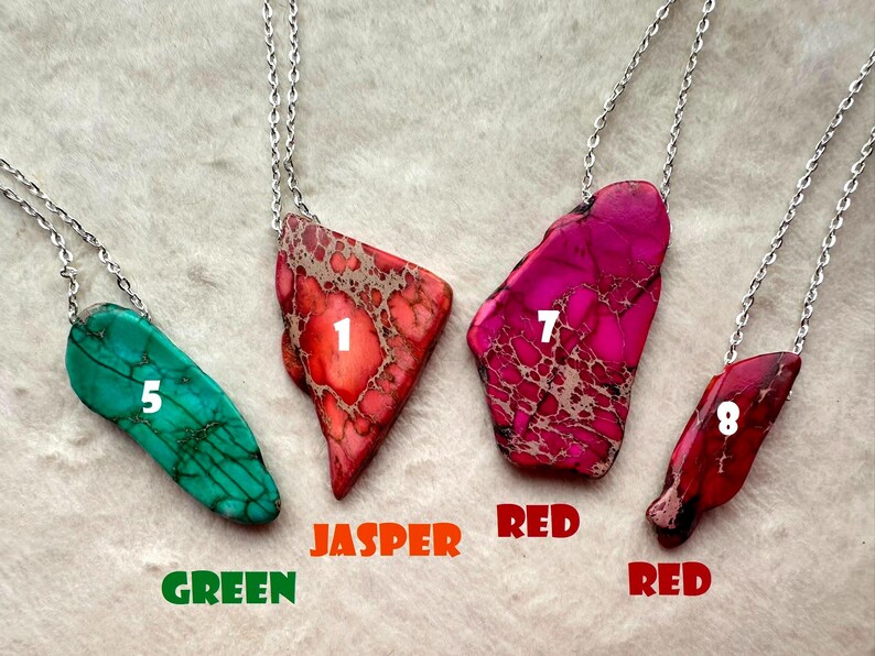 Marble Slab Acrylic Charm Necklace | 18" Silver Chain | Multiple Colors ...