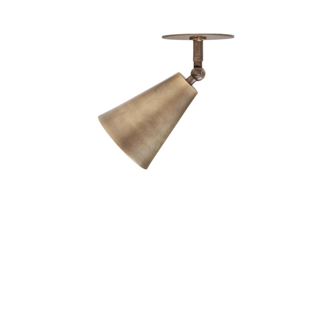 One Light Cone Shade Spotlight Raw Brass Ceiling Fixture - Etsy