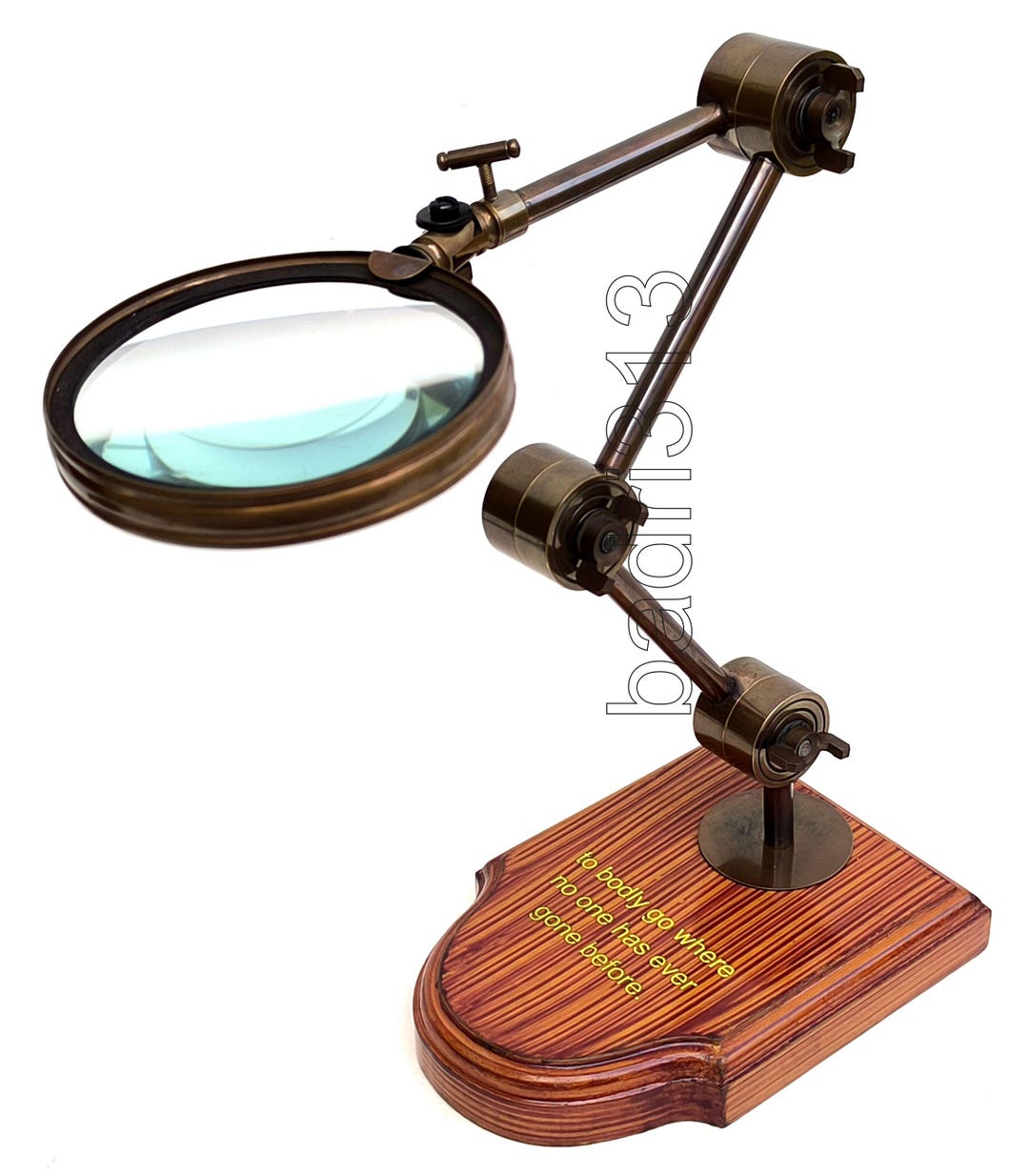Personalized Antique Brass Movable Desk Magnifier: Engravable ...