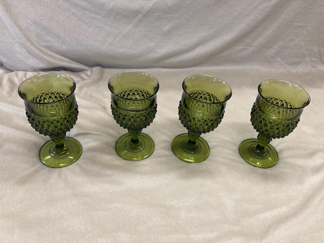 Vintage Depression Glass Goblets - Etsy