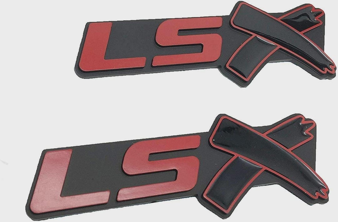 2x LSX Side Fender Rear Boot Trunk Emblem Badge Black Red for Chevy ...