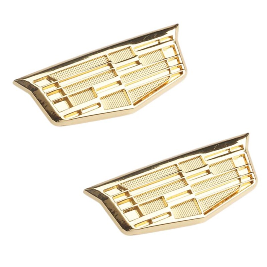 2pcs All Gold 9cm Fender Side Emblems Badges for Cadillac Escalade CTS ...