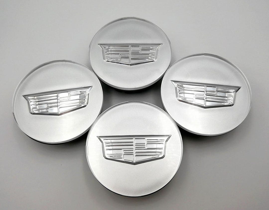 Set of 4 Silver 66mm Acrylic Wheel Center Hub Caps for Cadillac 9597375 ...
