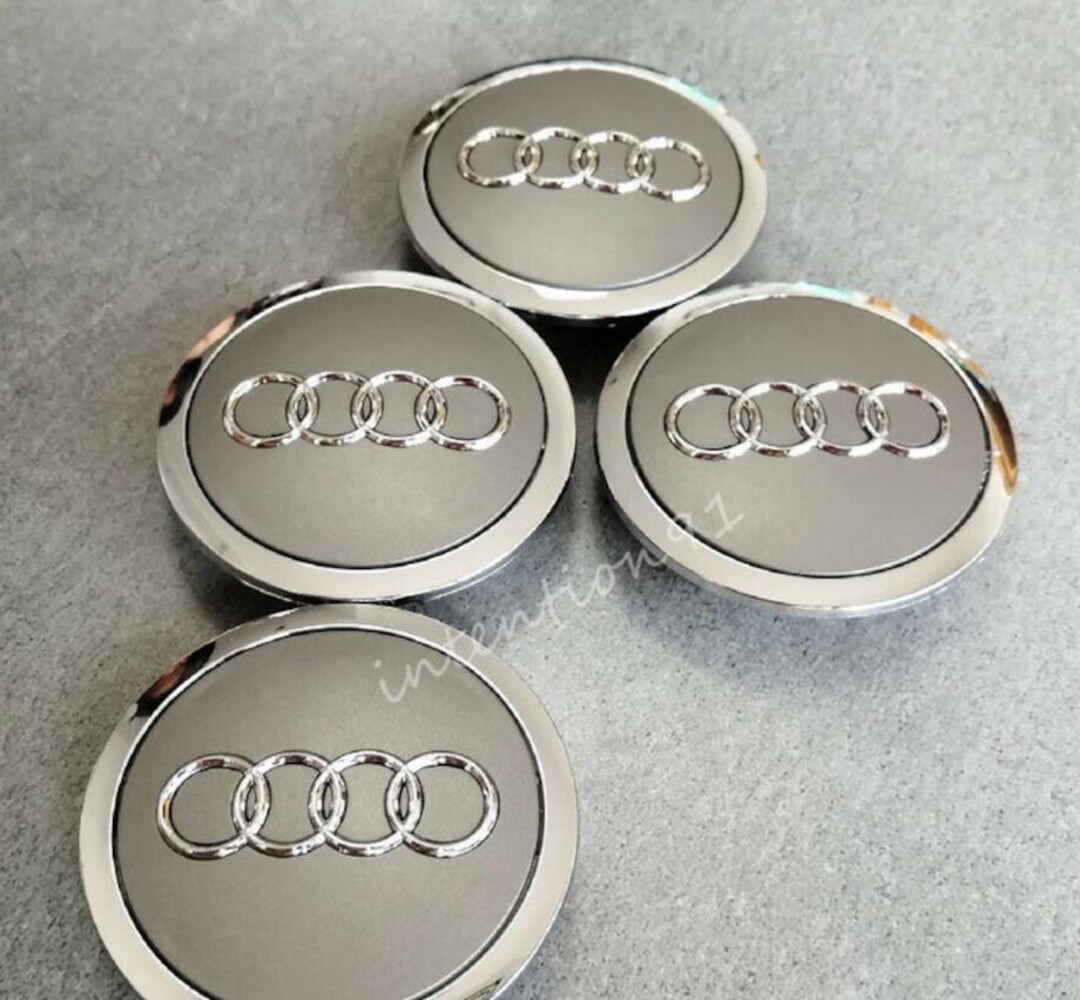 Set of 4 Gray 69mm Wheel Center Caps for Audi – Replacement Hub Caps ...