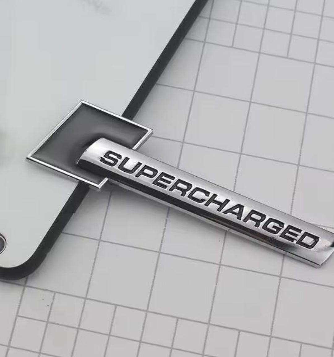 3D Metal Supercharged Car Emblem Decal Badge for Audi A3 A4 A5 A6 A8 Q3 ...