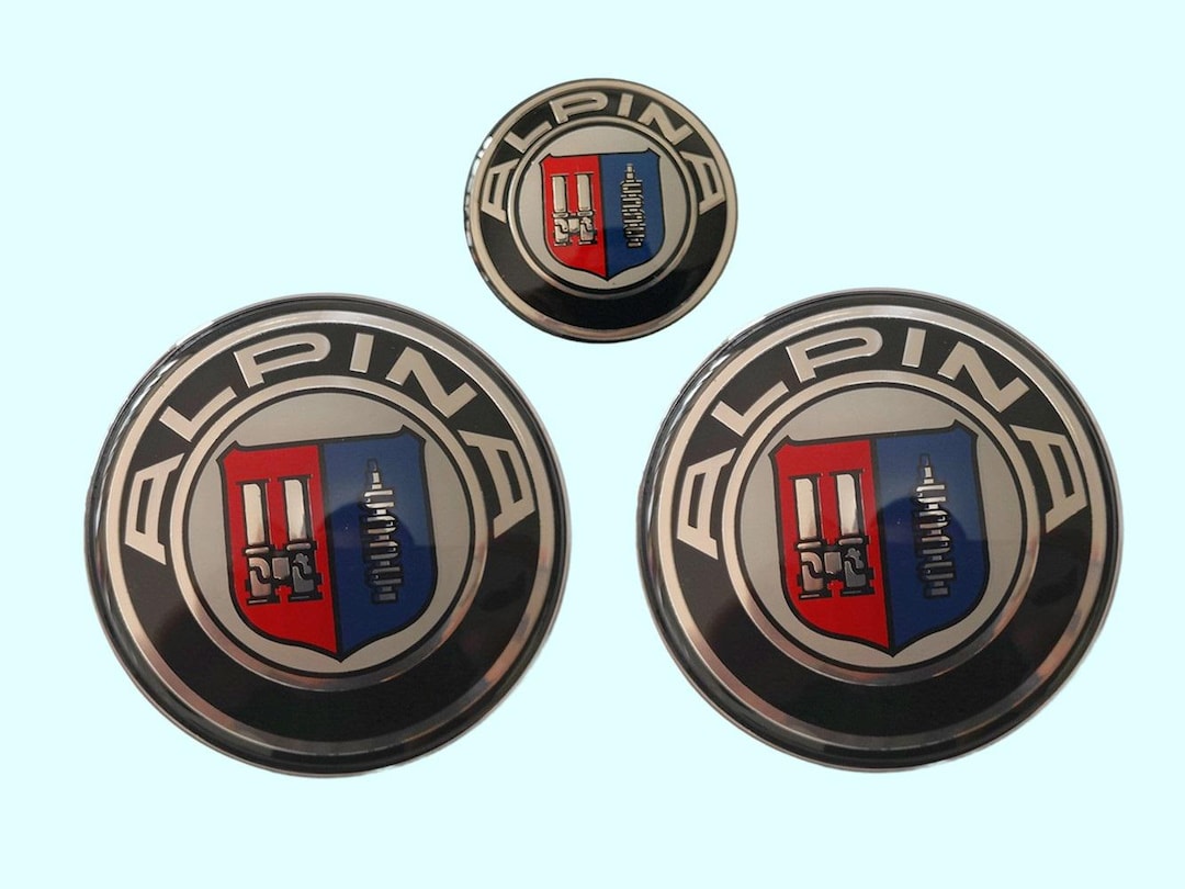 Alpina Set of 3 Emblems – 82mm Front, 82mm Rear 45mm Steering Wheel ...