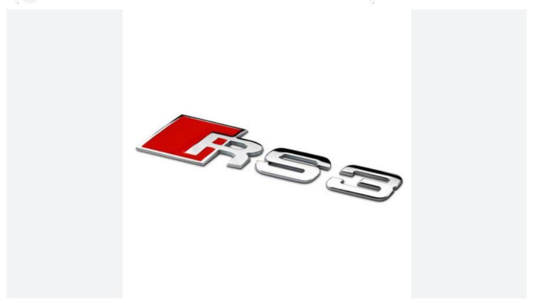 Chrome RS3 Rear Trunk Emblem | 3D Car Badge for Audi | Shiny Silver ...