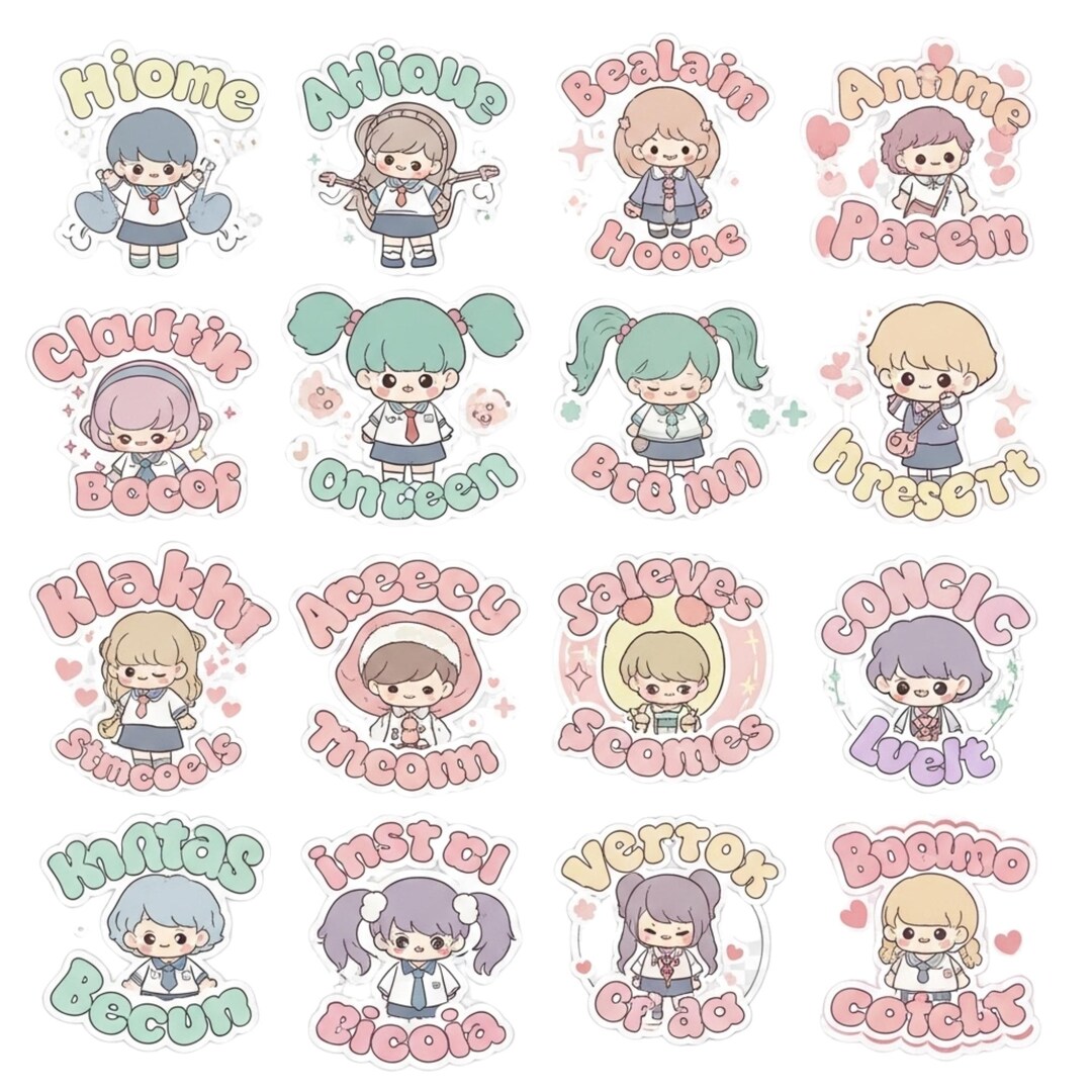 100 Ultra-high-resolution Character Digital Stickers for Scrapbooking ...