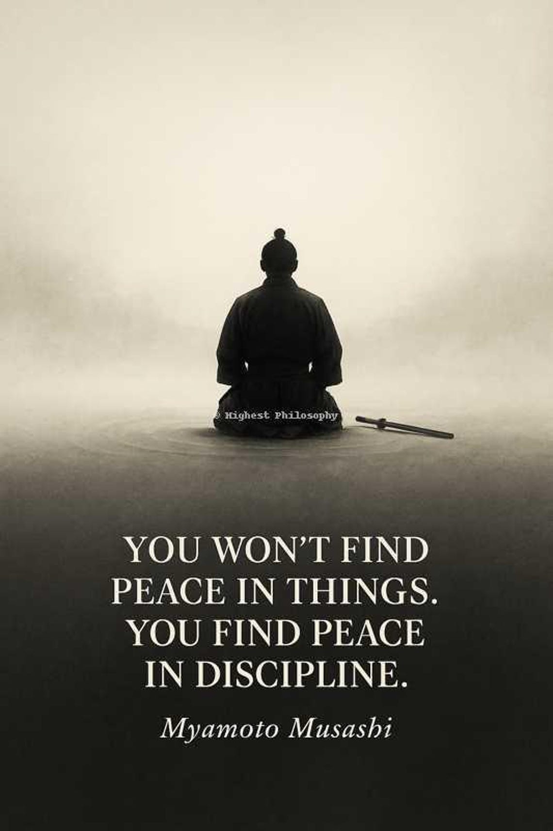 Musashi Quote Poster – “you Find Peace in Discipline” – Printable ...