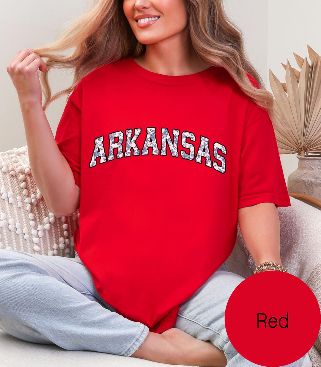 Arkansas Blue Floral Comfort Colors Oversized Graphic Tee Vintage ...