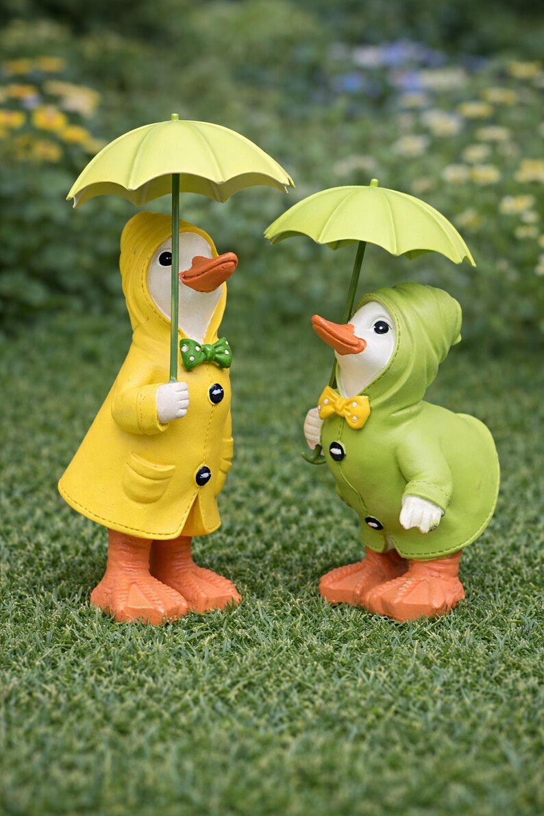 Cute Resin Ducks Umbrella Garden Statue - Etsy