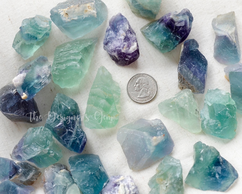 Raw Fluorite Crystals Not Drilled Rough Natural Fluorite - Etsy