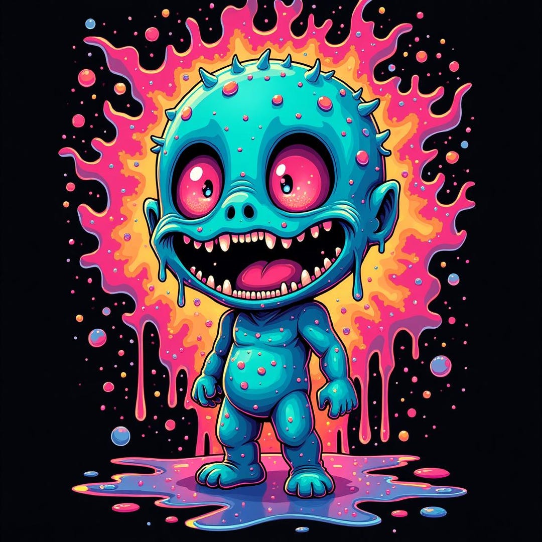 100+ Trippy Cartoon Monster Designs! Cute Colourful Charackters in ...