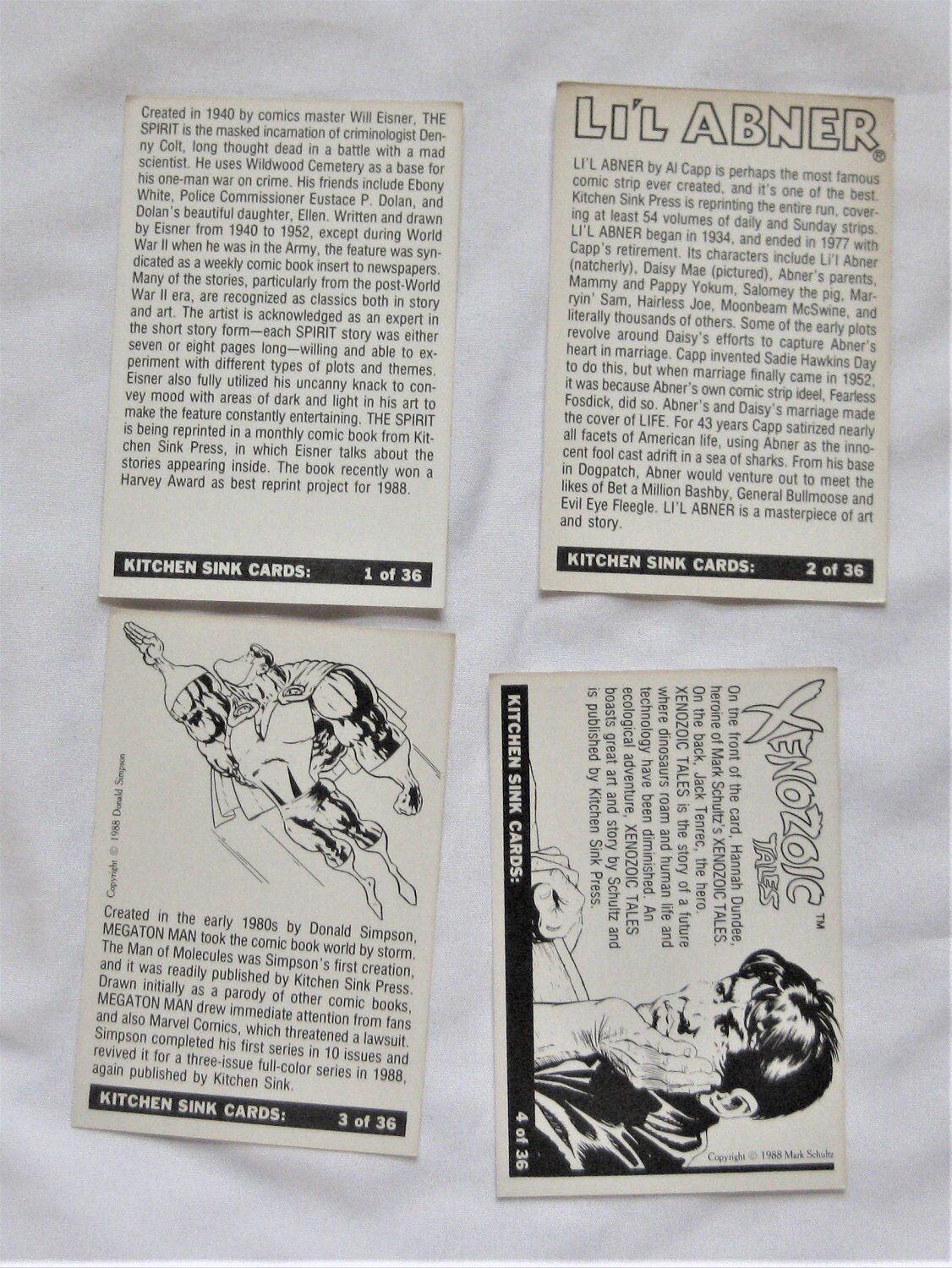 Kitchen Sink Comix 20th Anniversary Trading Cards 1 Thru 4 - Etsy