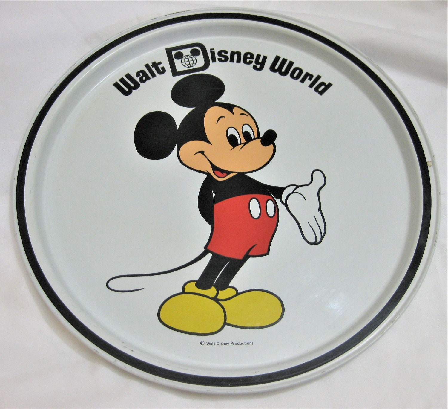 Walt Disney World Mickey Mouse Round Metal Tray 11" - Etsy