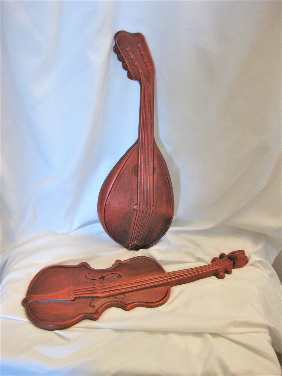 Mandolin & Violin Cast Aluminum Wall Hangings Red/brown - Etsy