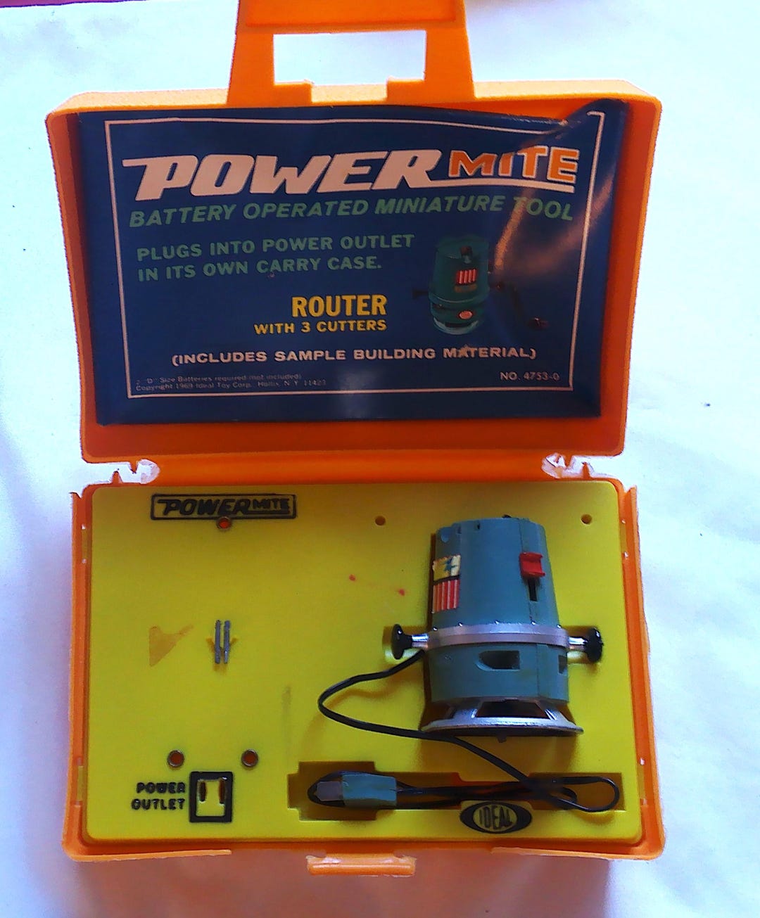 Powermite Miniature Tool Router With 3 Cutters in Case Ideal Toy 1969 ...