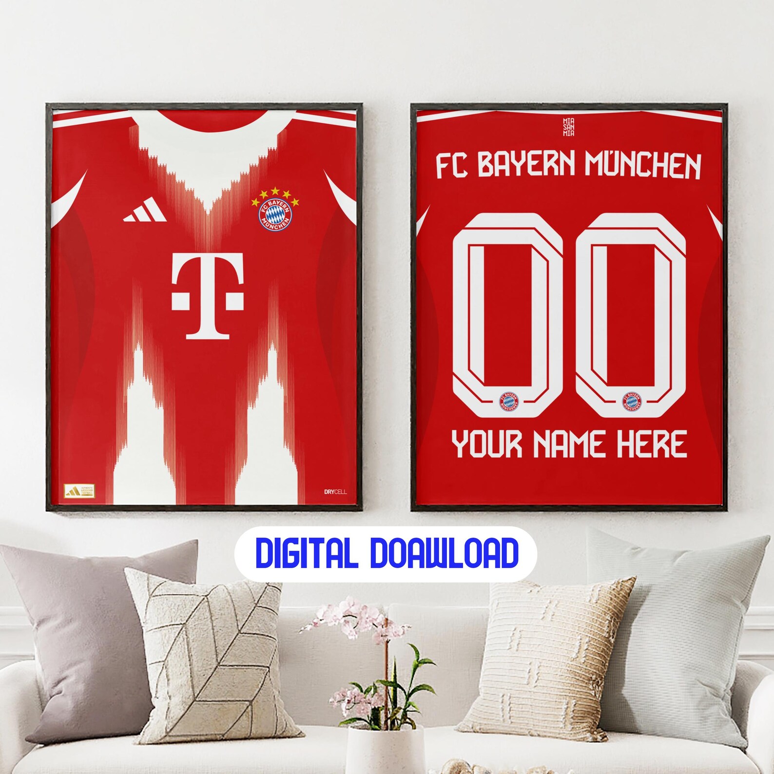 Personalized Bayern Munich Jersey Poster: 2025-2026 Football Print ...