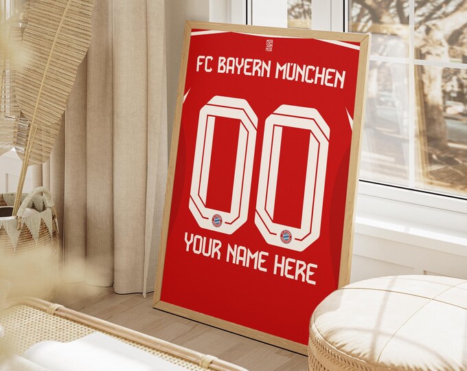 Personalized Bayern Munich Jersey Poster: 2025-2026 Football Print ...