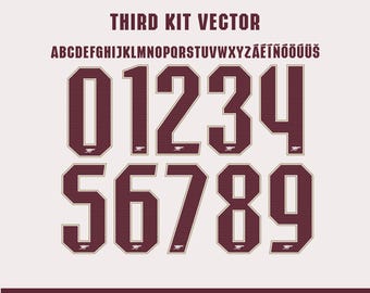 Arsenal 25-26 Font Vector UCL :kits Home, Away, Third Football Font Kit ...